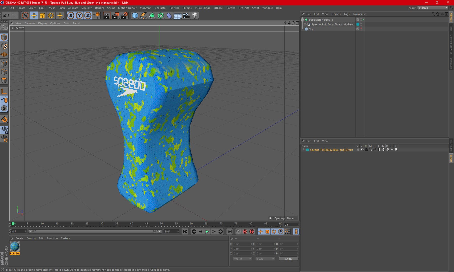 Speedo Pull Buoy Blue And Green 3D Model - TurboSquid 2112732
