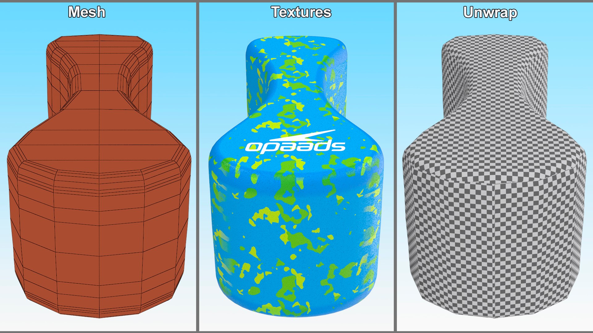 Speedo Pull Buoy Blue And Green 3D Model - TurboSquid 2112732