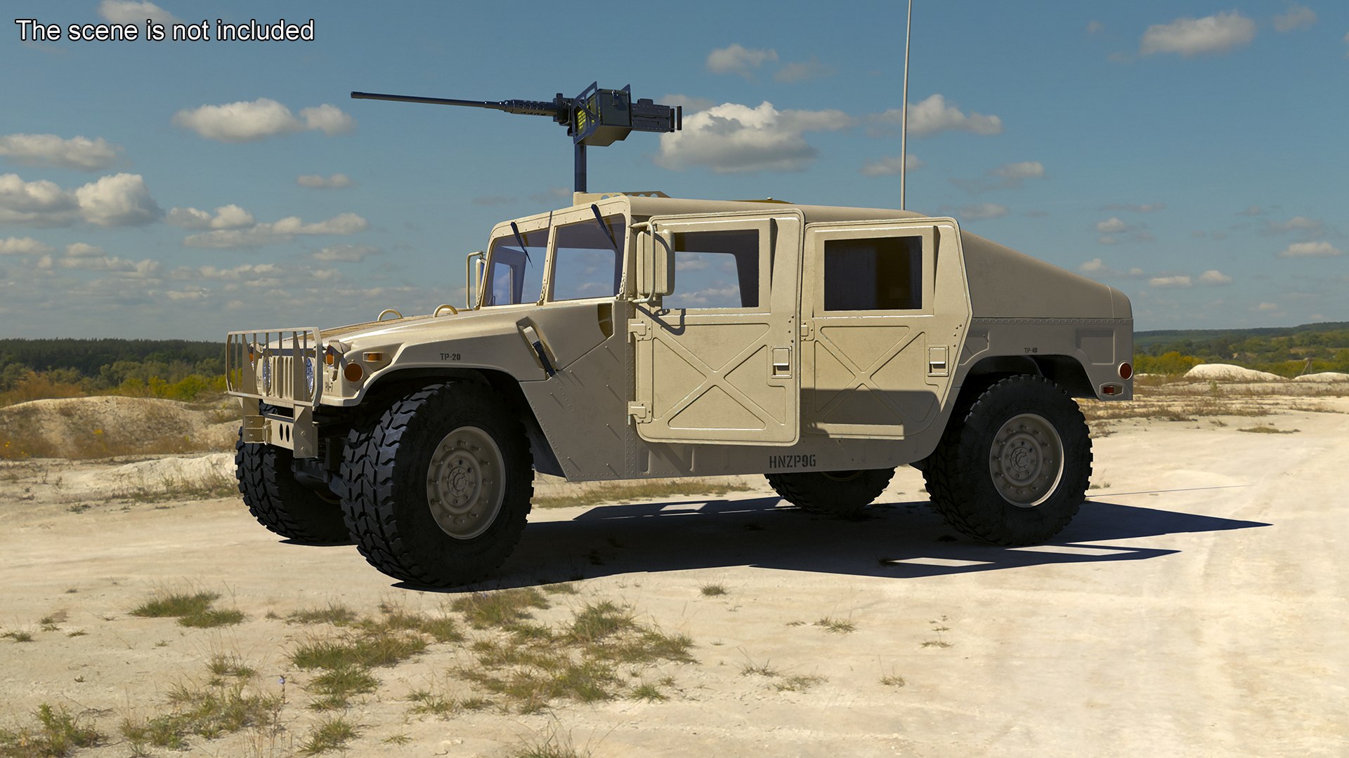 3D Military Humvee With Mounted Machine Gun Rigged Model - TurboSquid ...