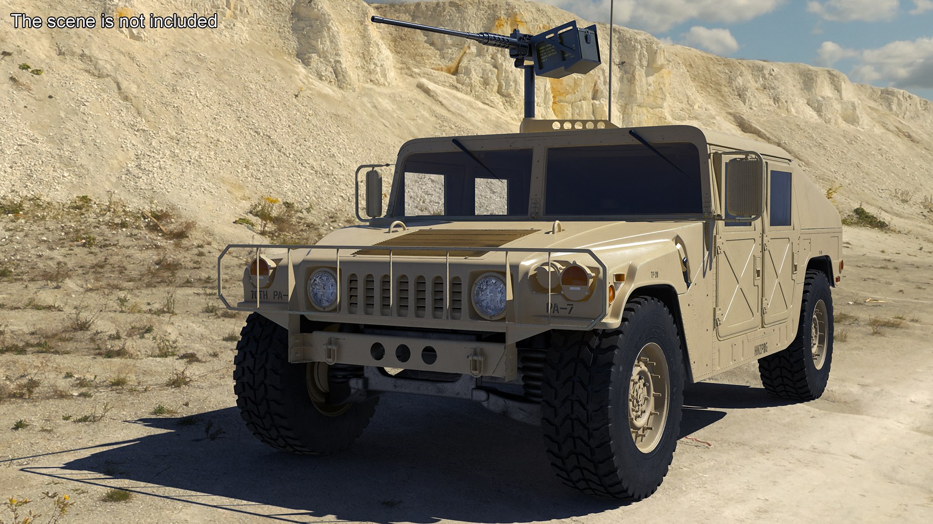 3D Military Humvee With Mounted Machine Gun Rigged Model - TurboSquid ...