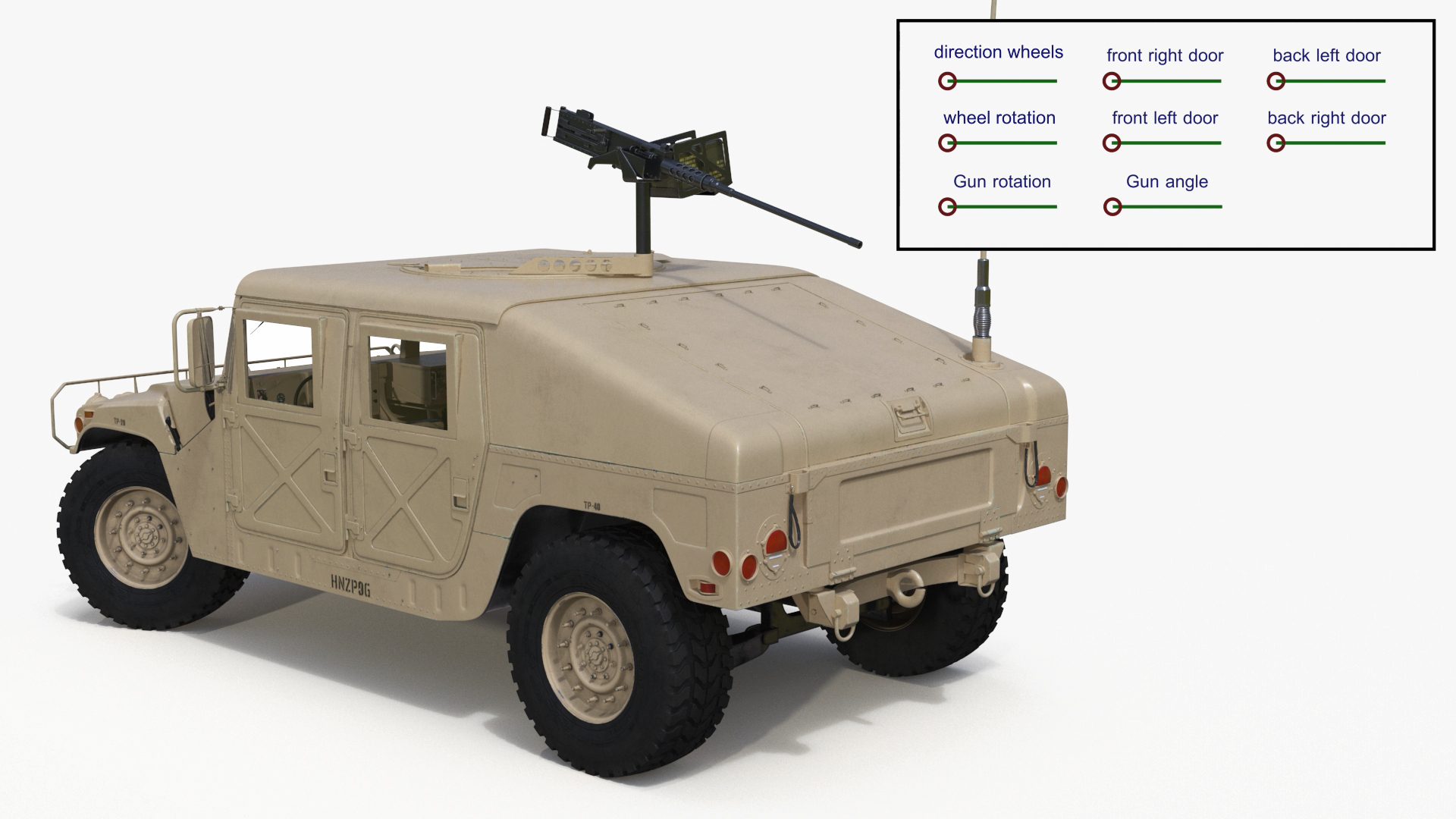 3D Military Humvee With Mounted Machine Gun Rigged Model - TurboSquid ...