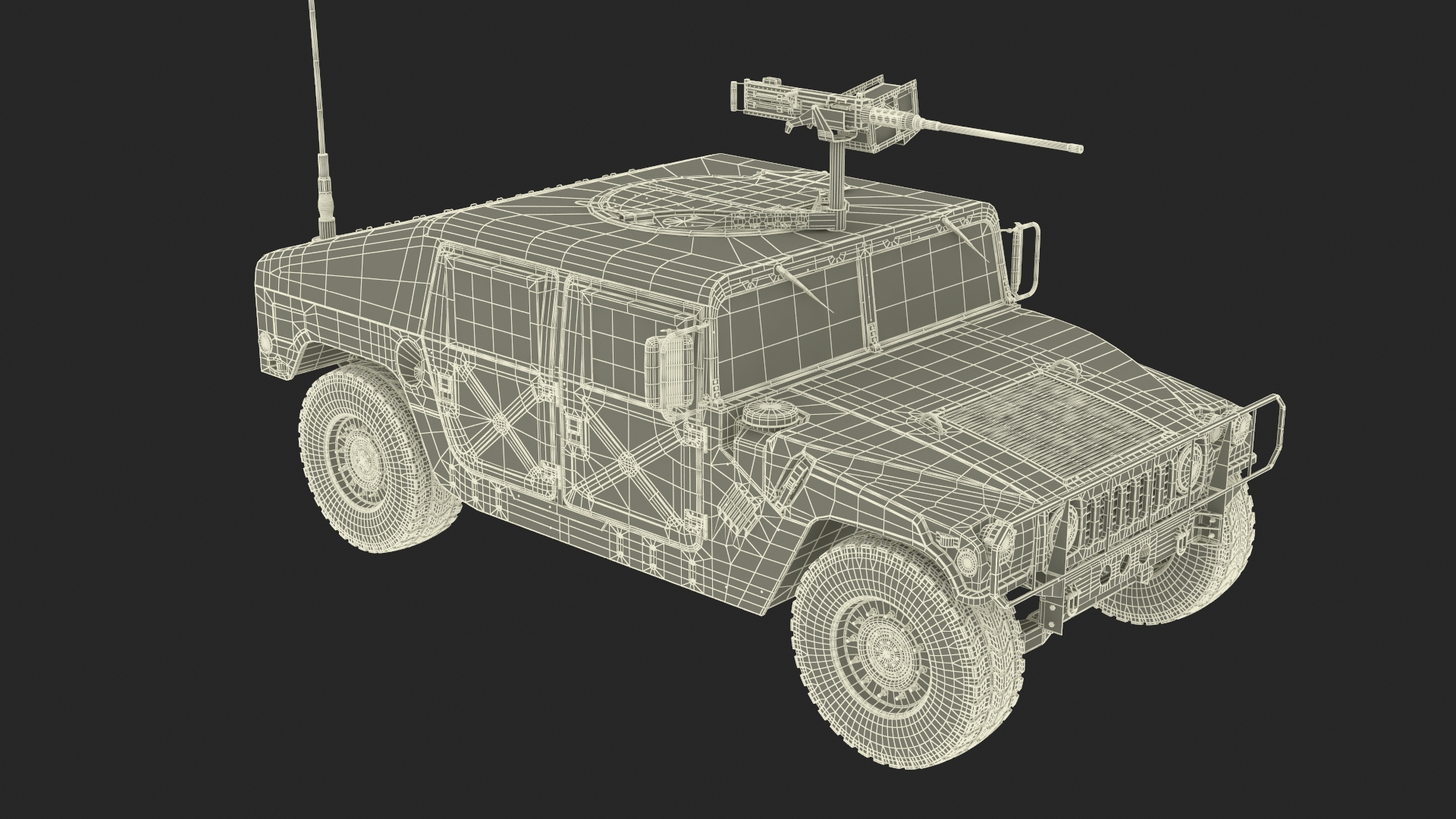 3D Military Humvee With Mounted Machine Gun Rigged Model - TurboSquid ...