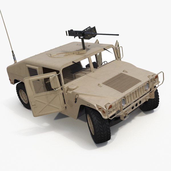 Humvee militar com metralhadora montada Modelo 3D - TurboSquid 2307297