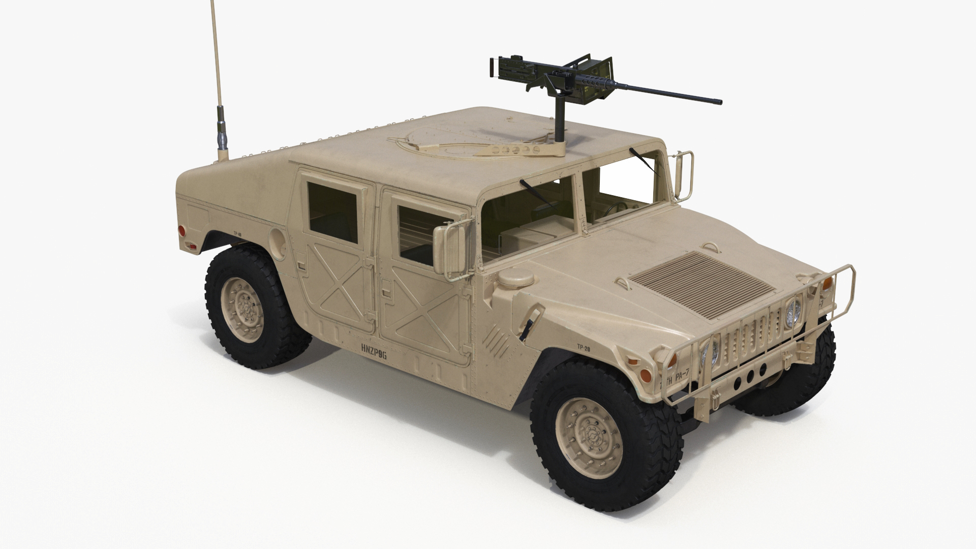 3D Military Humvee With Mounted Machine Gun Rigged Model - TurboSquid ...