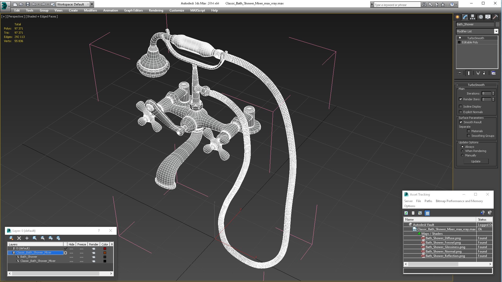 Classic Bath Shower Mixer 3D model - TurboSquid 2089558