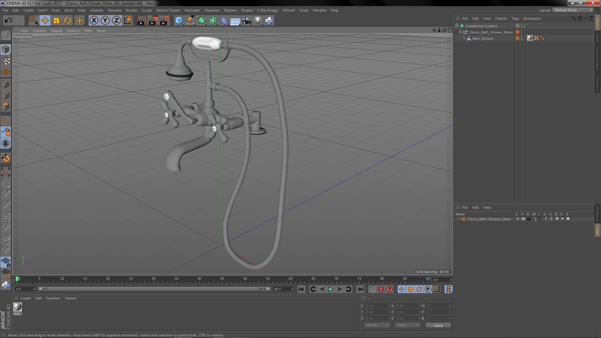 Classic Bath Shower Mixer 3D model - TurboSquid 2089558