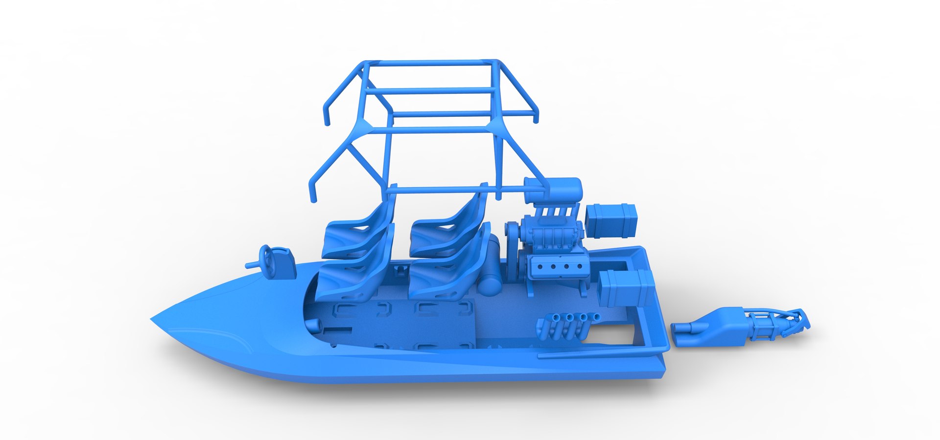 3D Diecast Quad Jet Sprint Boat Scale 1 To 25 Model - TurboSquid 2210729