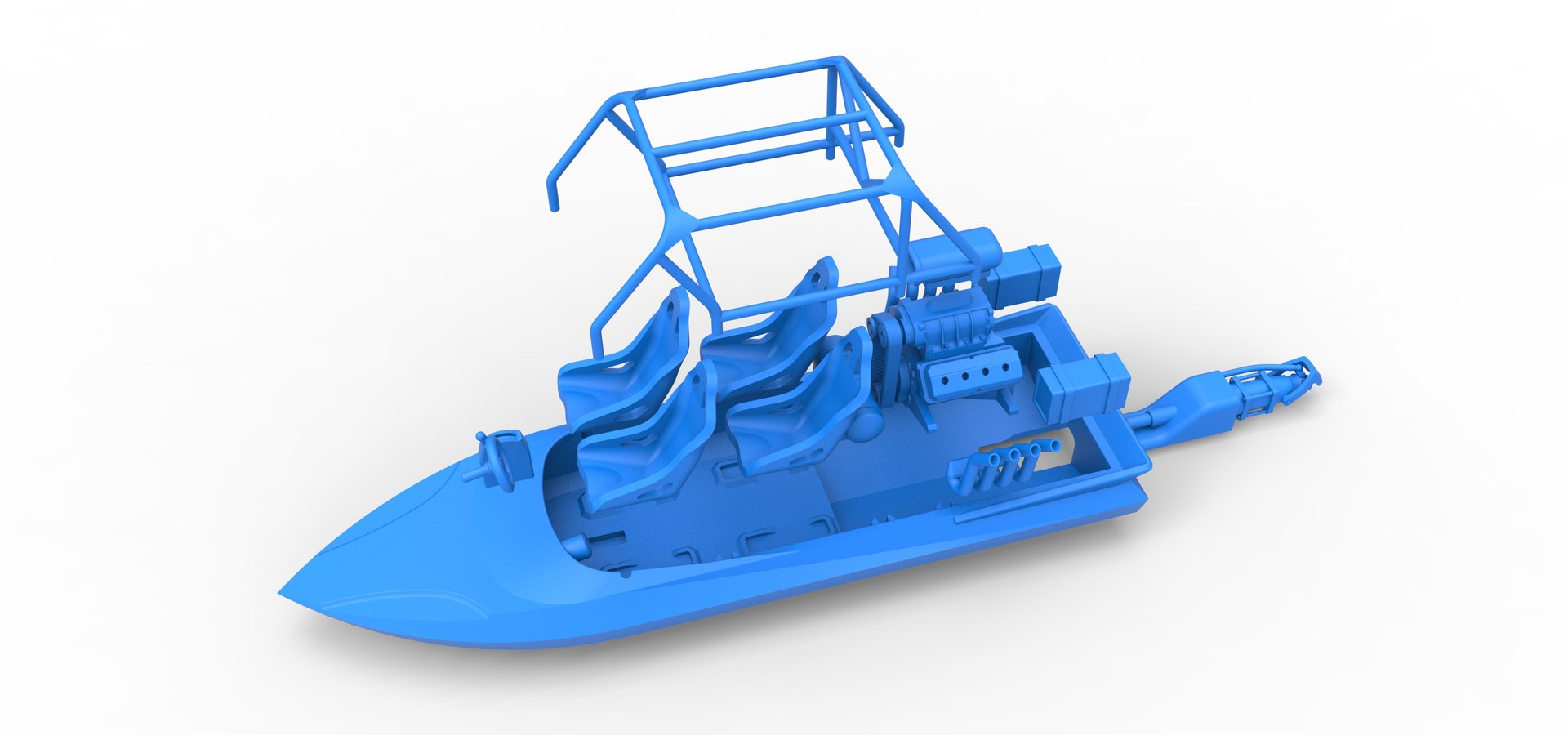 3D Diecast Quad Jet Sprint Boat Scale 1 To 25 Model - TurboSquid 2210729