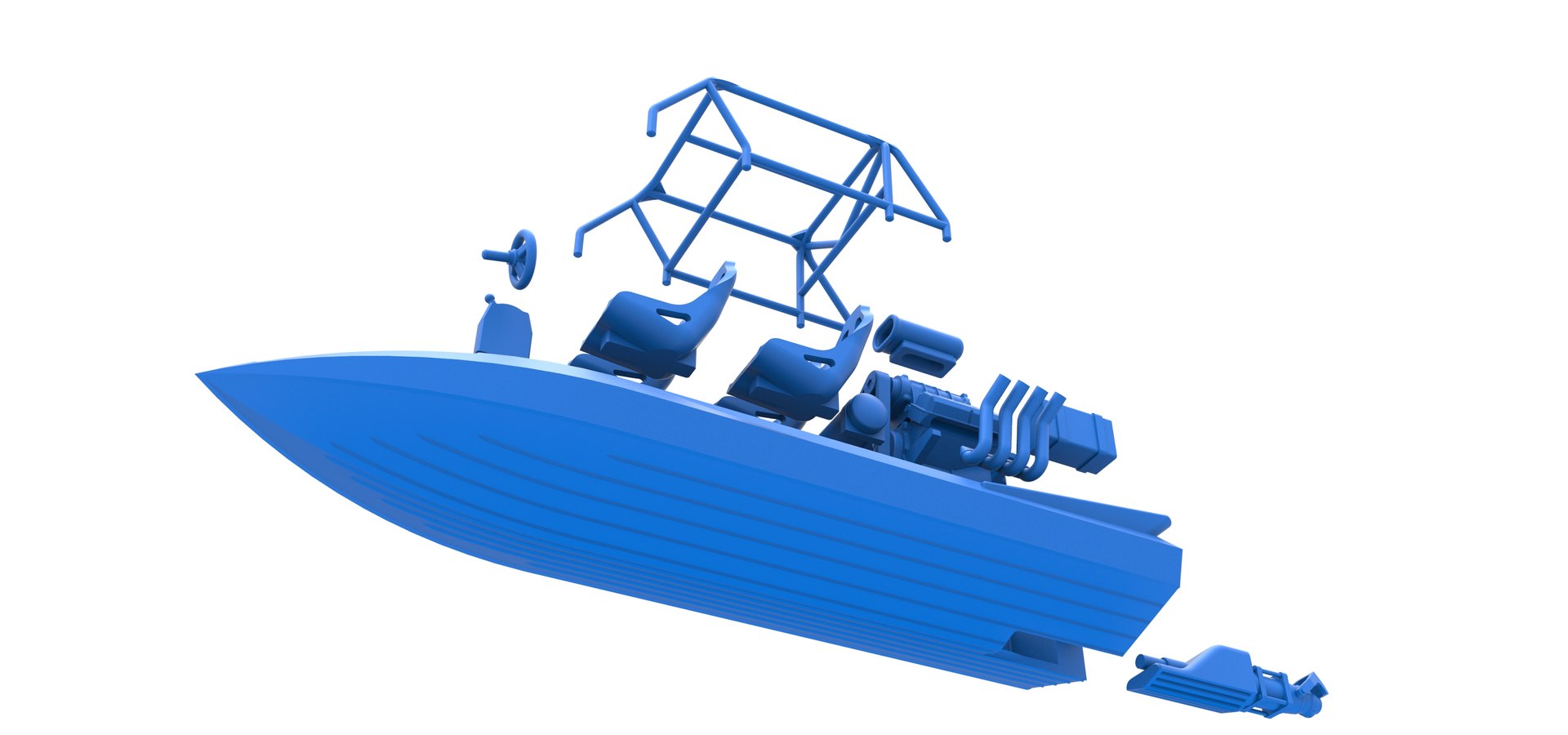 3D Diecast Quad Jet Sprint Boat Scale 1 To 25 Model - TurboSquid 2210729