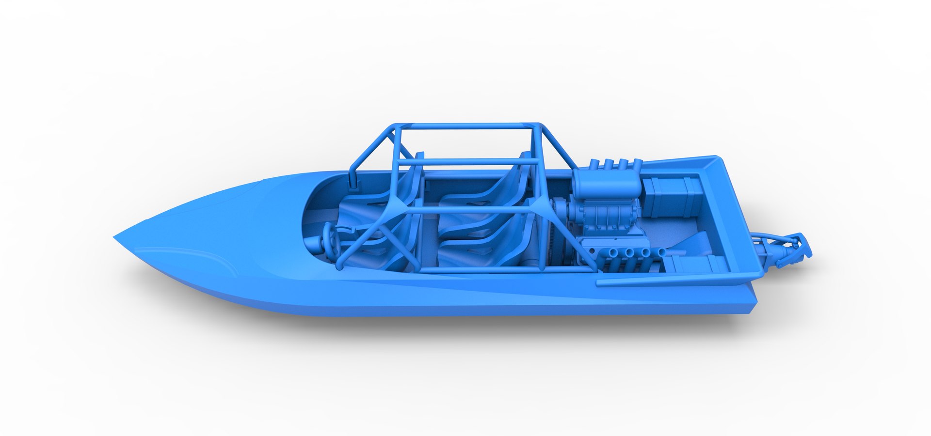3D Diecast Quad Jet Sprint Boat Scale 1 To 25 Model - TurboSquid 2210729