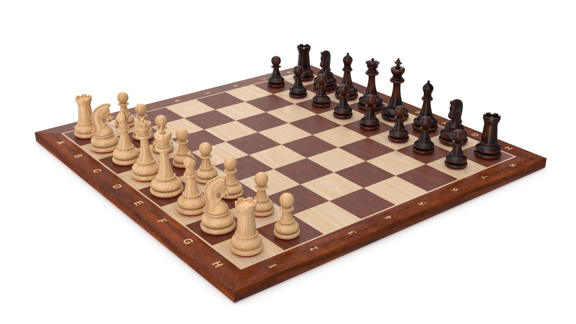 3D Chess Set Wood Model - TurboSquid 1676658