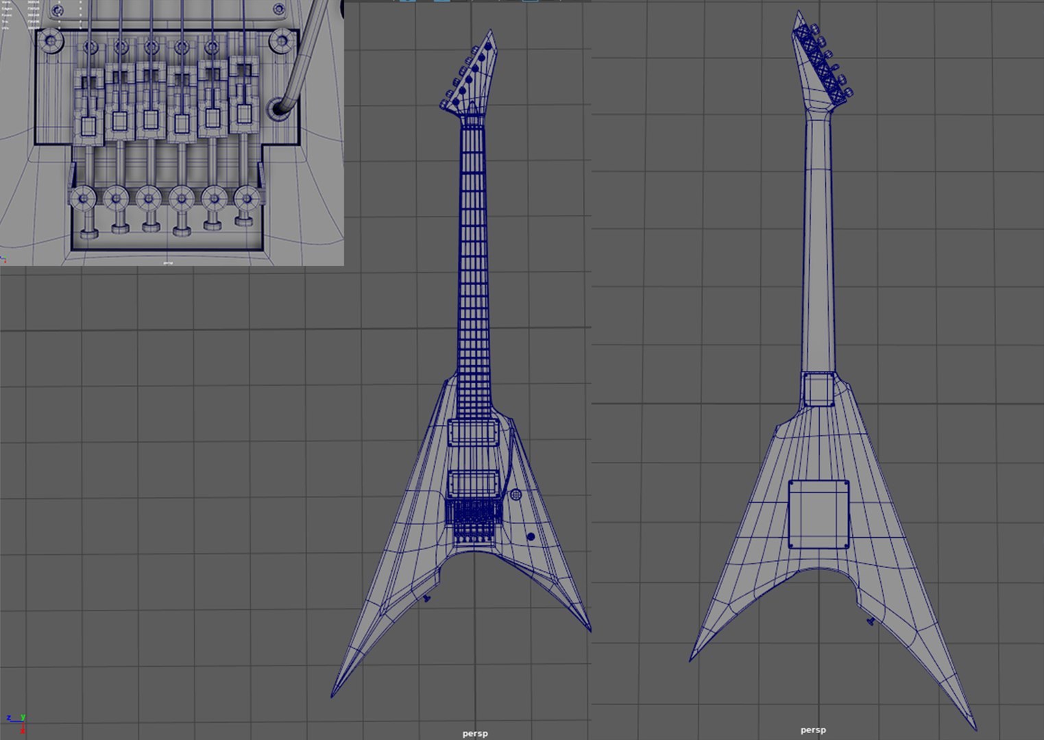 3D Model Blue Flying V Guitar - TurboSquid 1906411