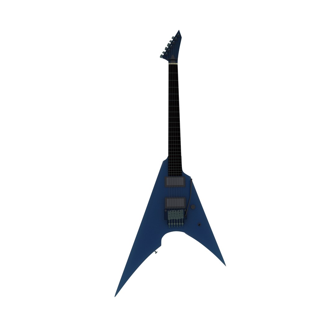 3D Model Blue Flying V Guitar - TurboSquid 1906411