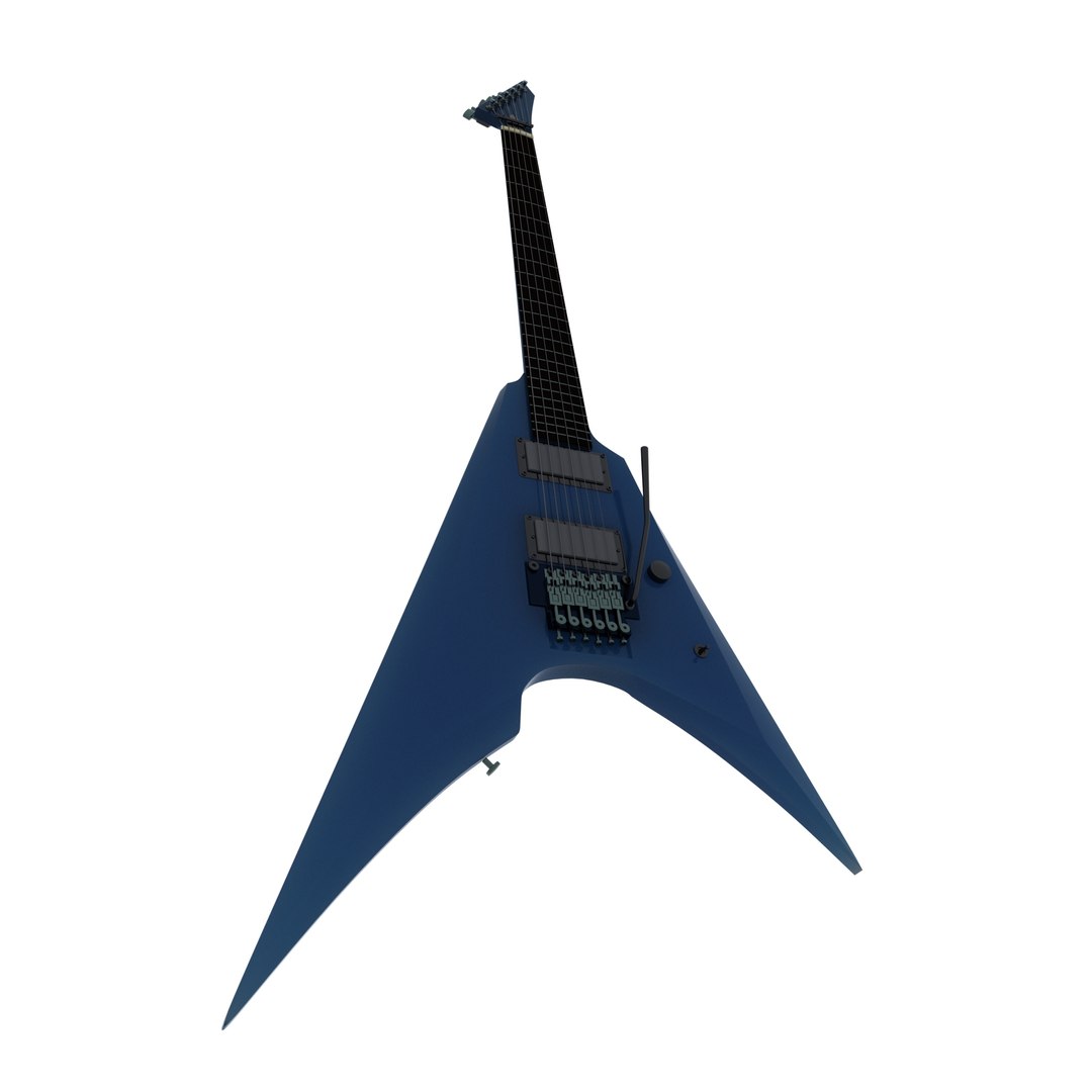 3D Model Blue Flying V Guitar - TurboSquid 1906411