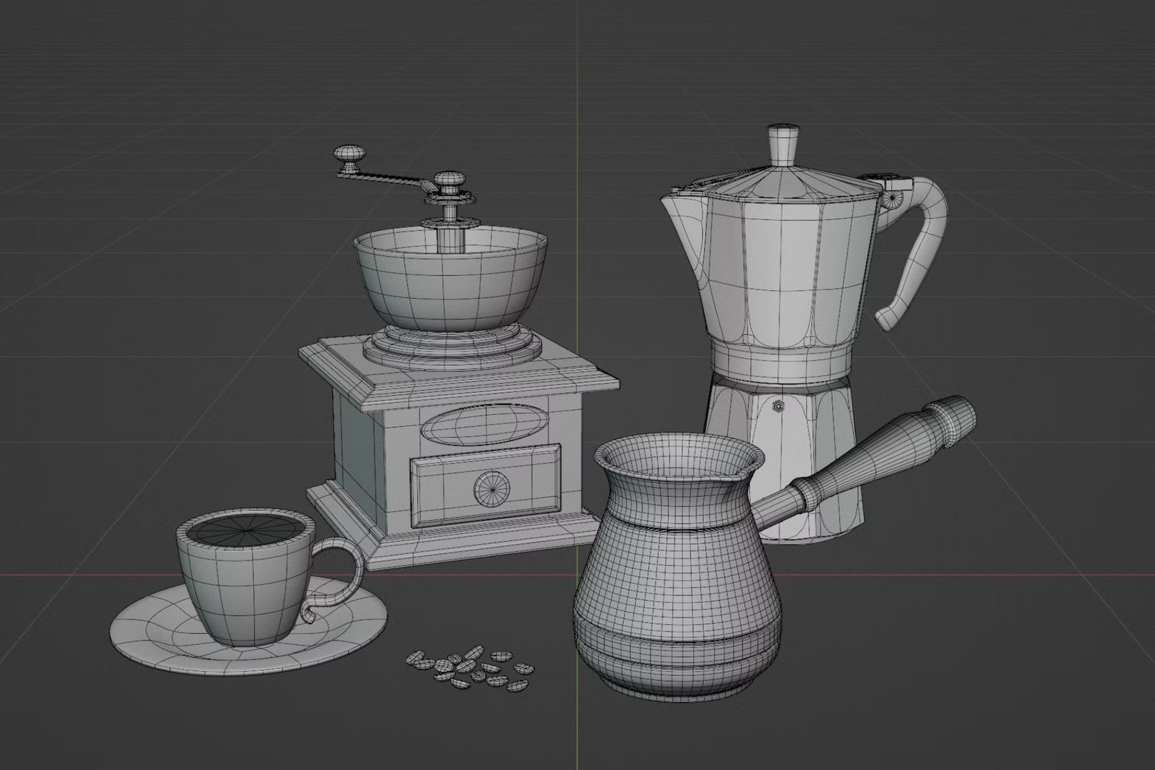 3D Set Of Objects For Making Coffee 3D Model - TurboSquid 2206051