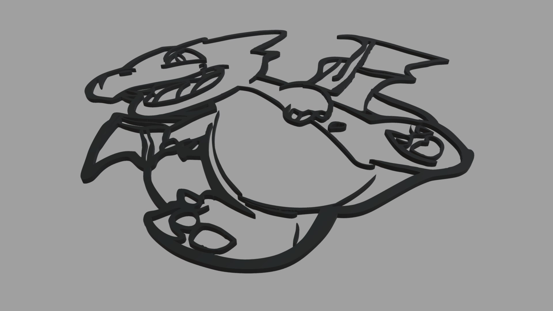 3D Model Charizard Wall Silhouette 01 - TurboSquid 2081265
