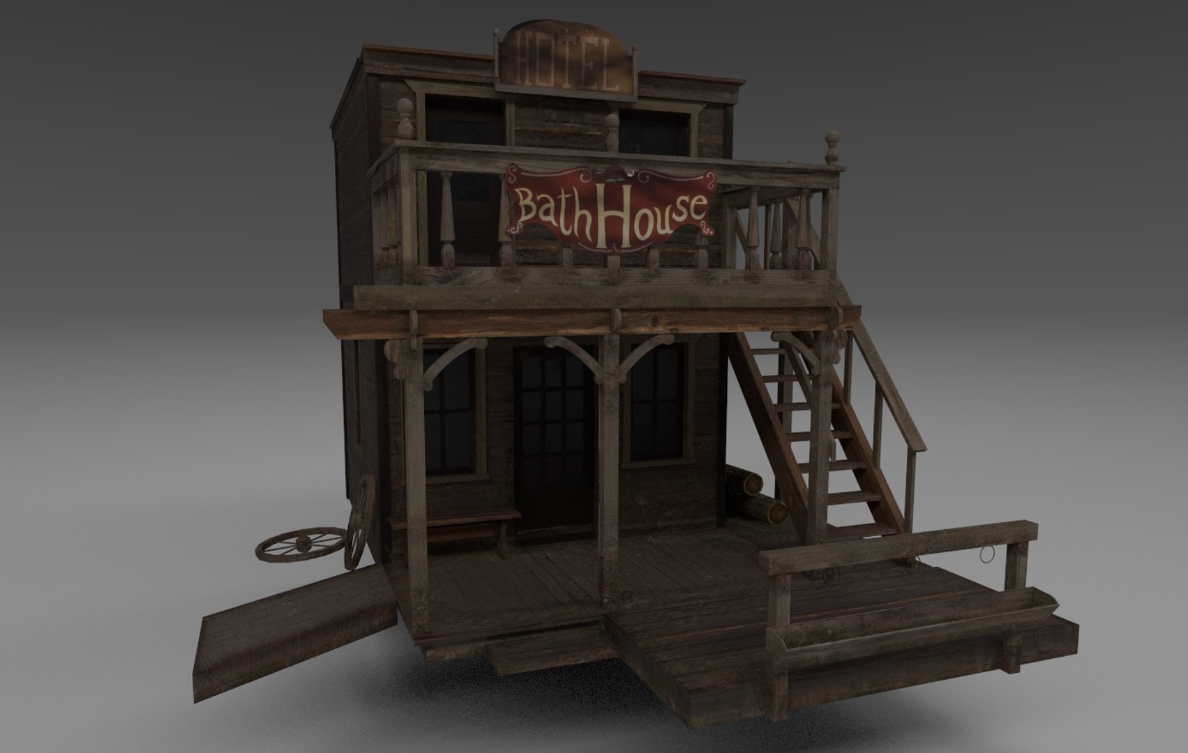 Wild west hotel 3D - TurboSquid 1581977