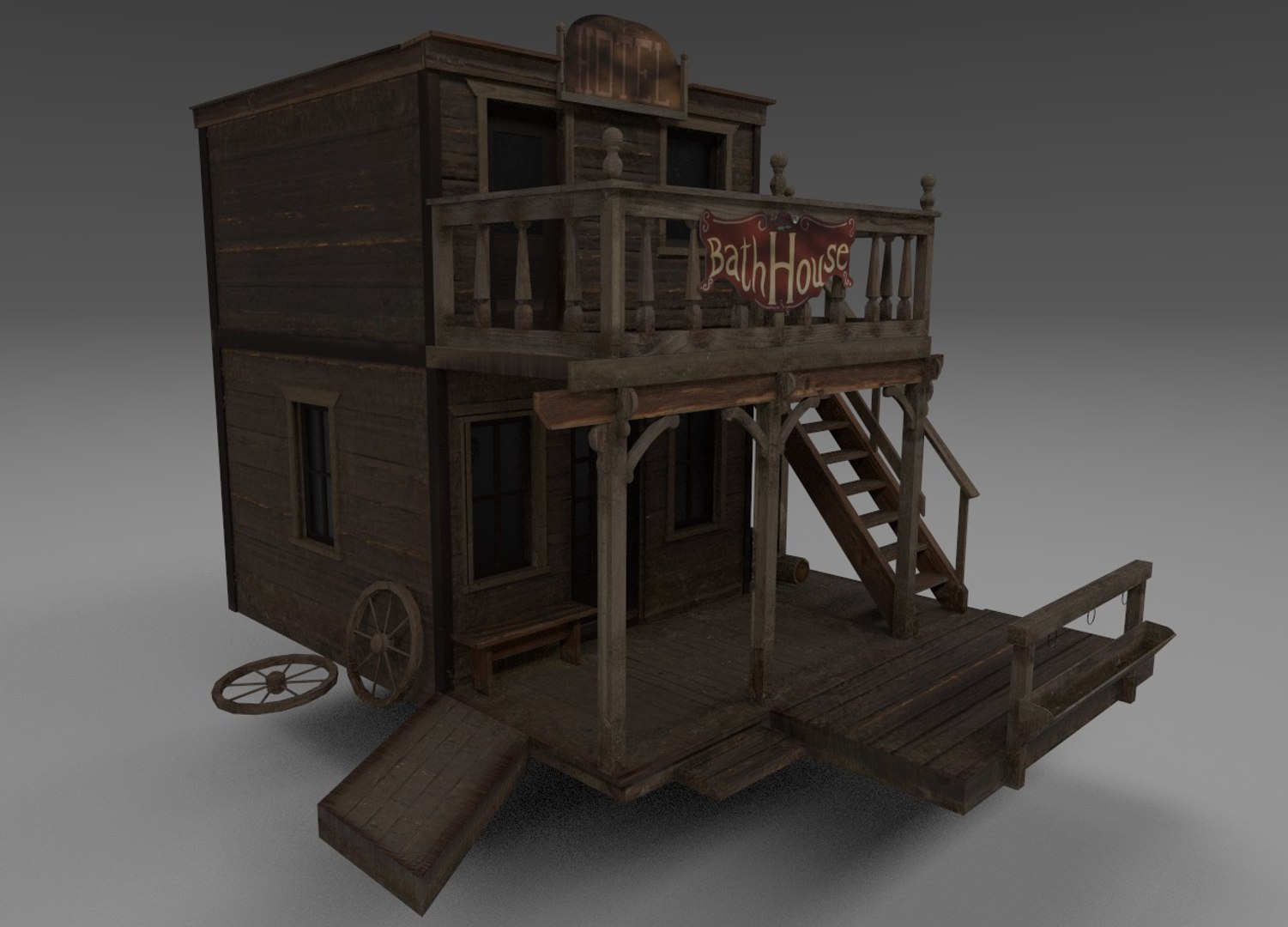 Wild west hotel 3D - TurboSquid 1581977