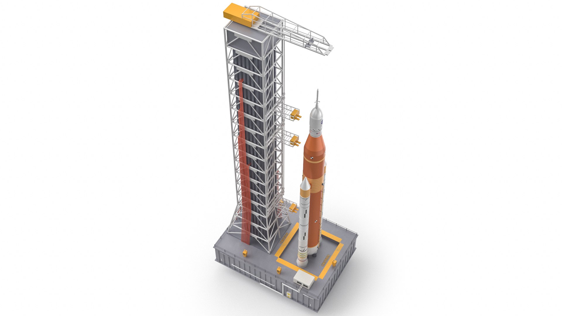 SLS Block 1 On Launcher Base 3D Model - TurboSquid 2281176