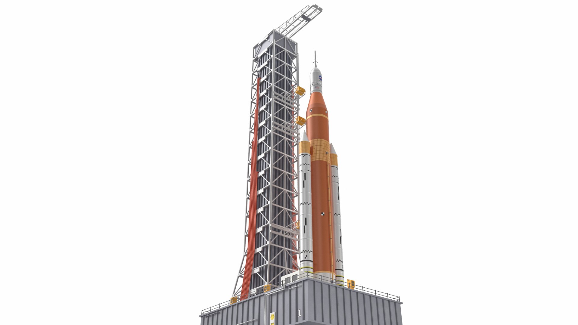 SLS Block 1 On Launcher Base 3D Model - TurboSquid 2281176