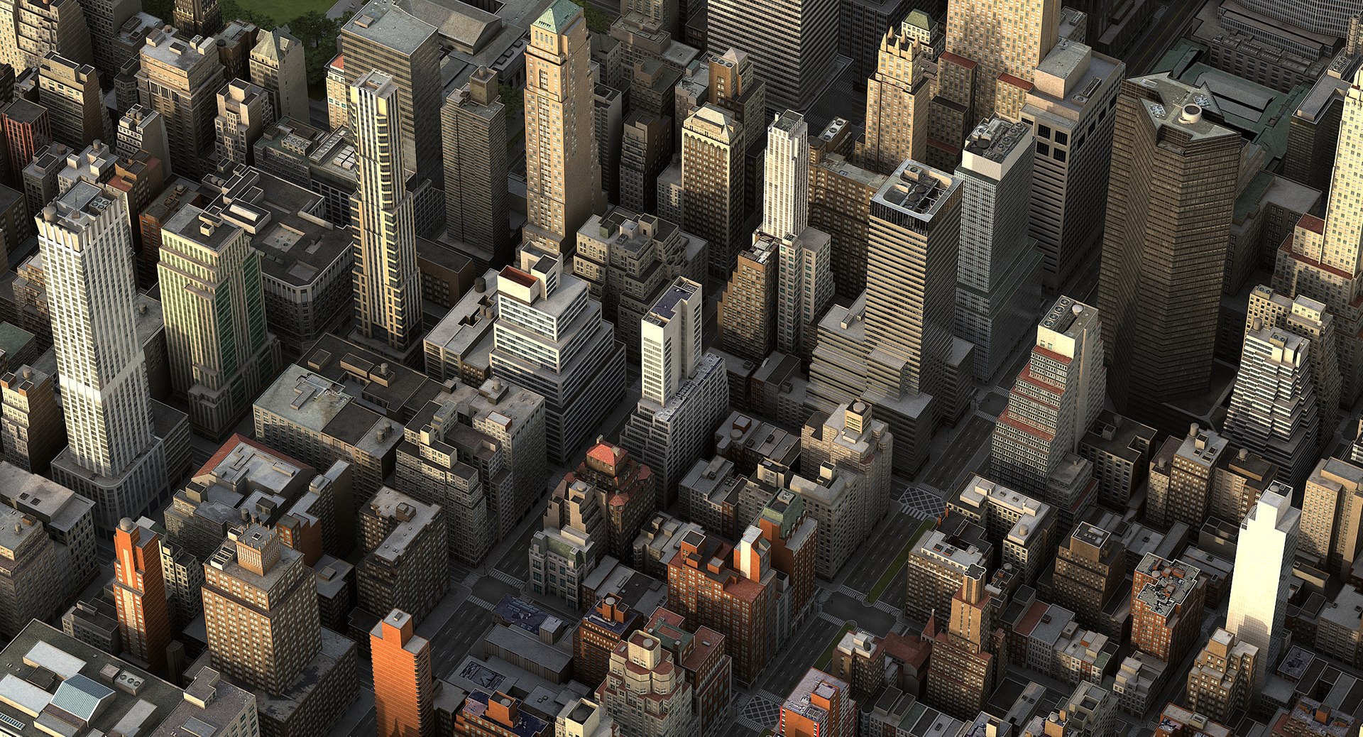 3d model manhattan district block01