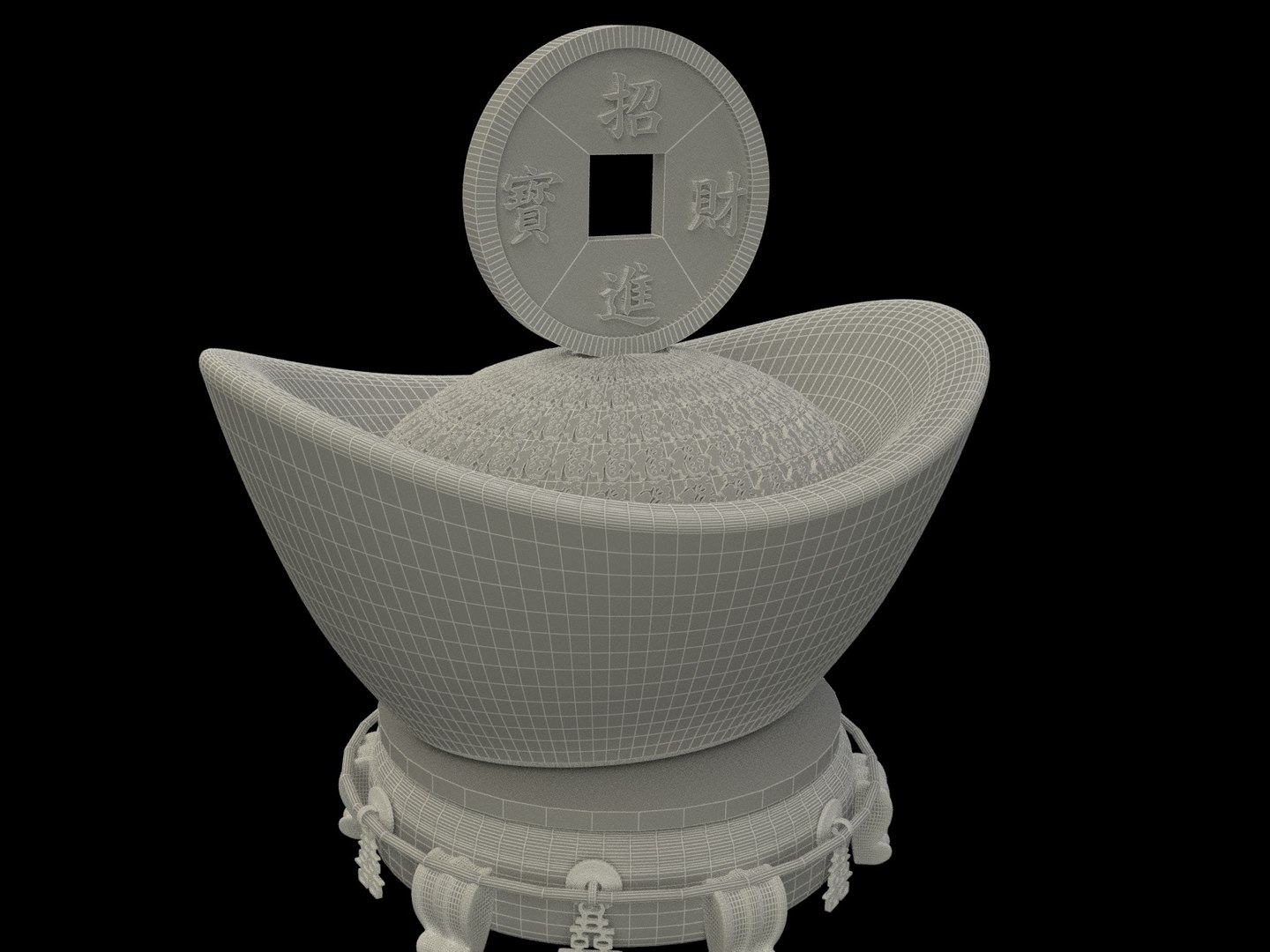 Chinese Gold Ingot 3D Model - TurboSquid 1592973