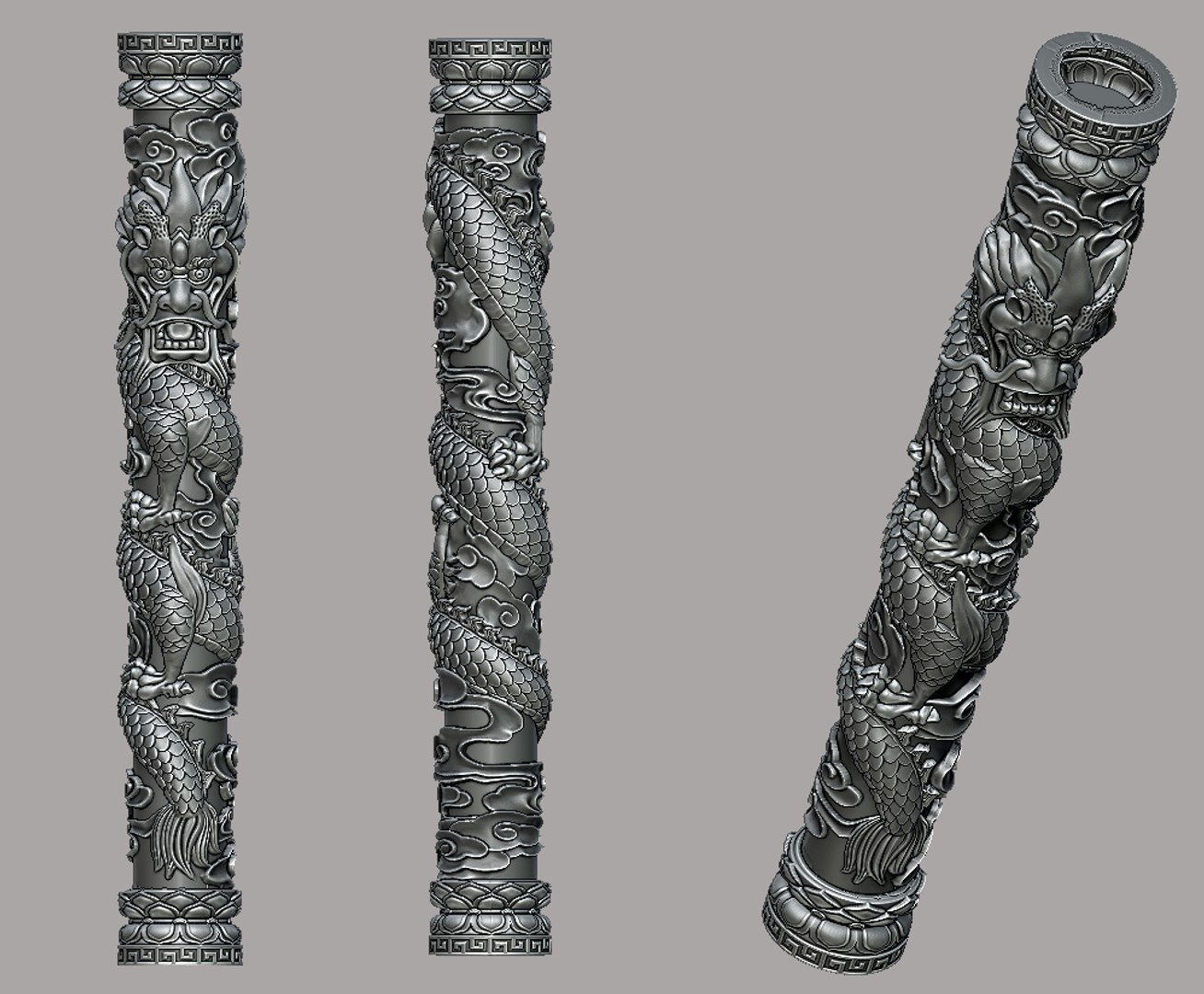 3D Dragon Pillar - TurboSquid 1610498