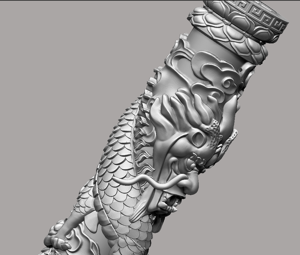 3D dragon pillar - TurboSquid 1610498
