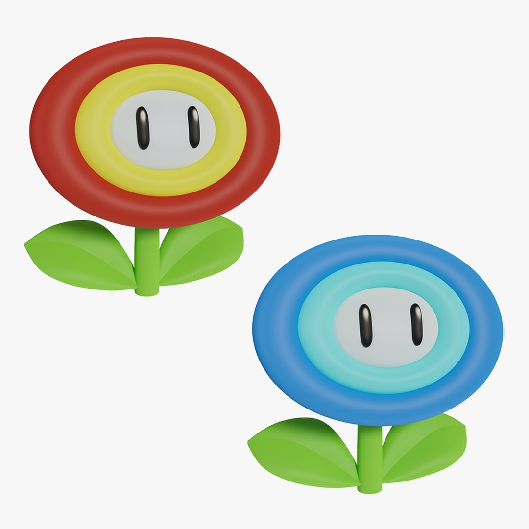 3D Power Flowers - Mario - TurboSquid 2049653