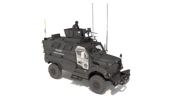 modelo 3d Vehículo de rescate policial blindado con conductor y tirador ...