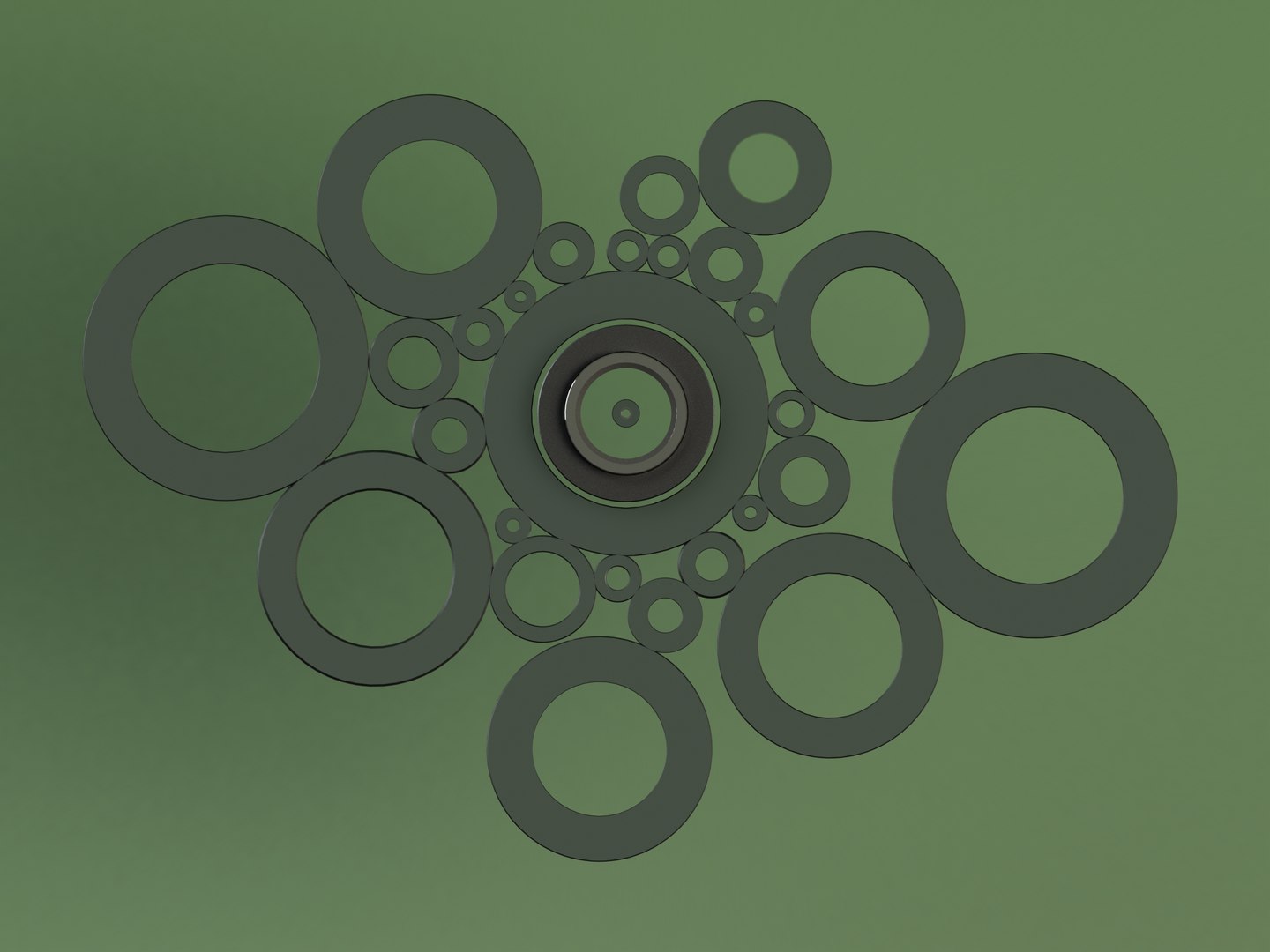 Cylindrical Ring Gages Set for Measuring Range 8 to 175 mm 3D model ...