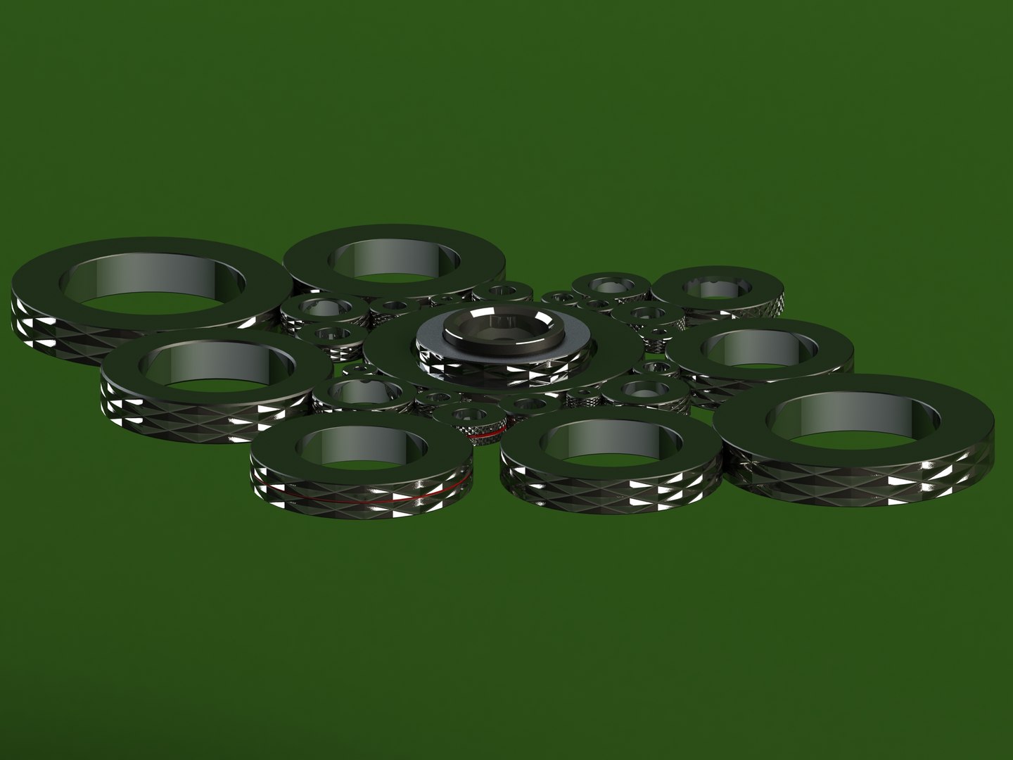 Cylindrical Ring Gages Set for Measuring Range 8 to 175 mm 3D model ...