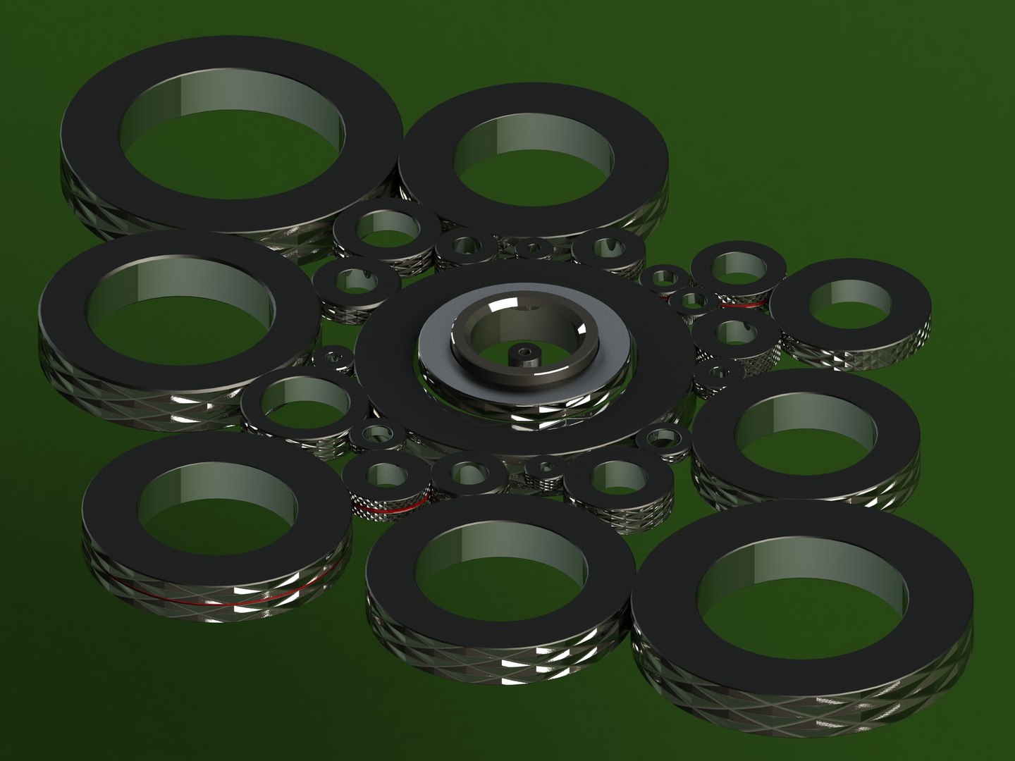 Cylindrical Ring Gages Set for Measuring Range 8 to 175 mm 3D model ...