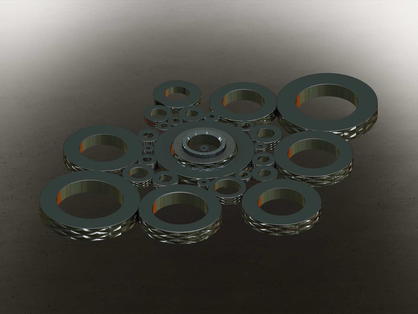 Cylindrical Ring Gages Set for Measuring Range 8 to 175 mm 3D model ...