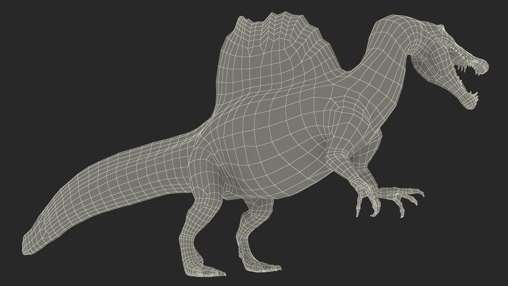 Jurassic Reptile Spinosaurus Green Roaring Pose 3D - TurboSquid 2270185
