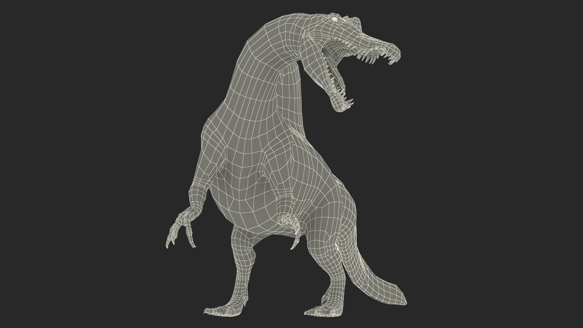 Jurassic Reptile Spinosaurus Green Roaring Pose 3D - TurboSquid 2270185