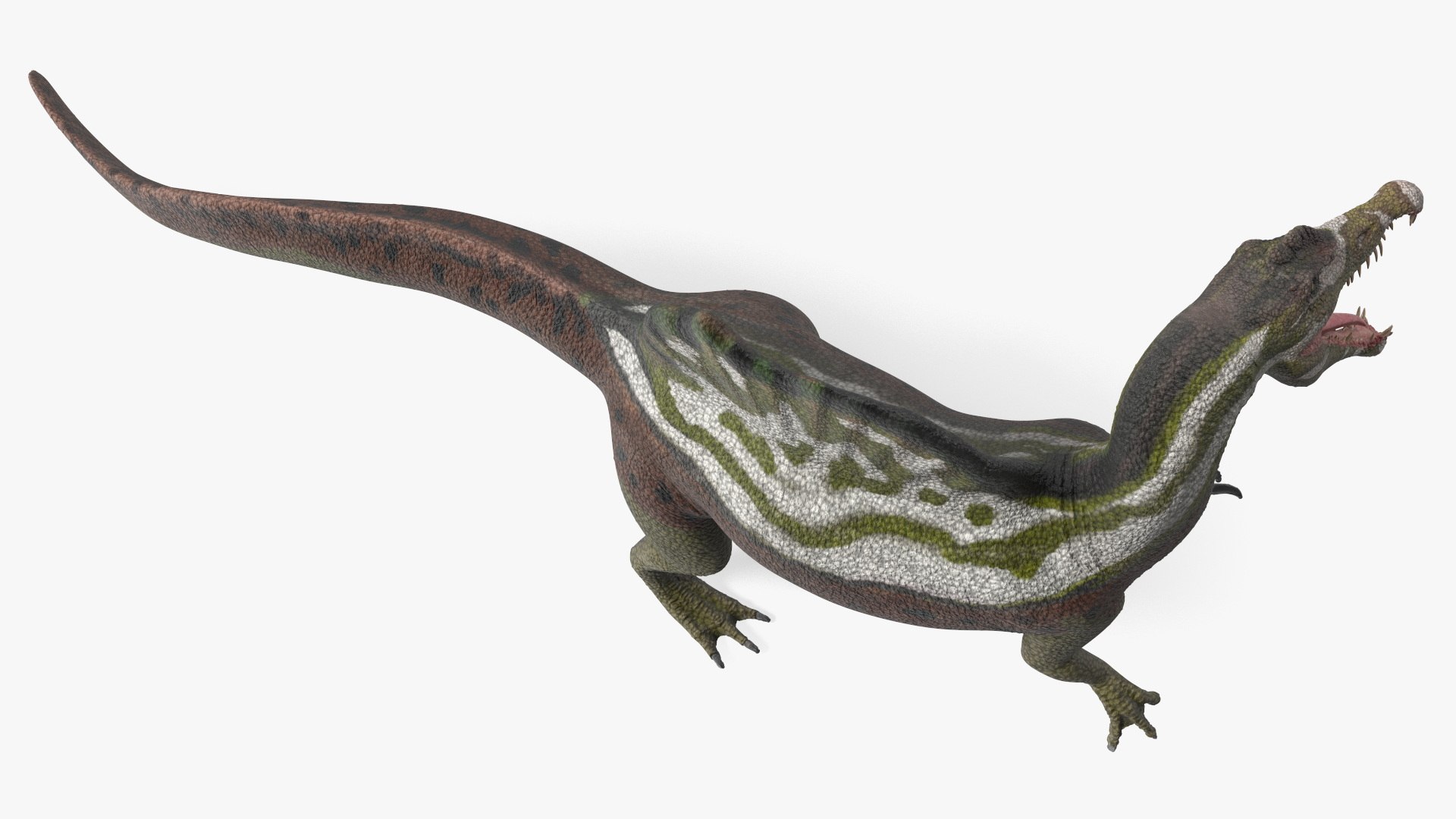 Jurassic Reptile Spinosaurus Green Roaring Pose 3D - TurboSquid 2270185