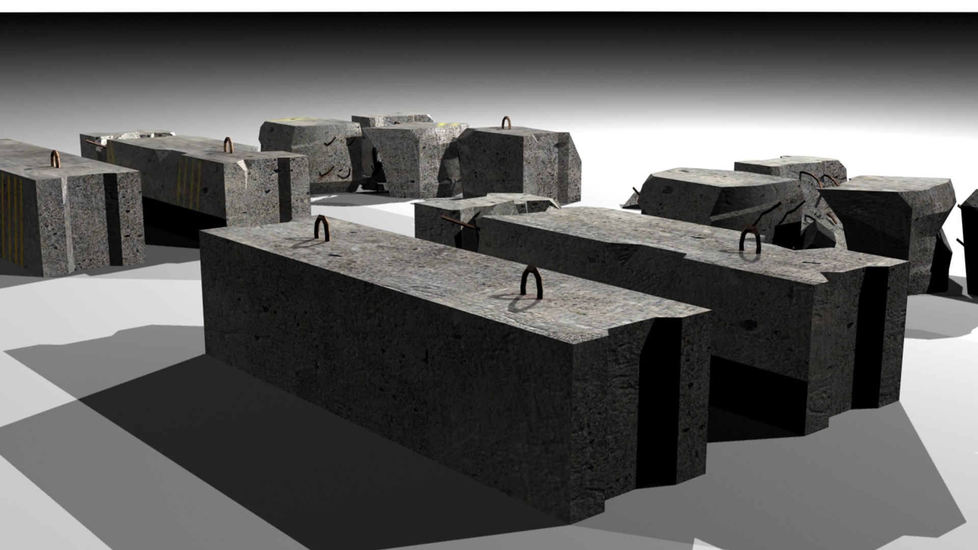 Concrete Block 3d Model
