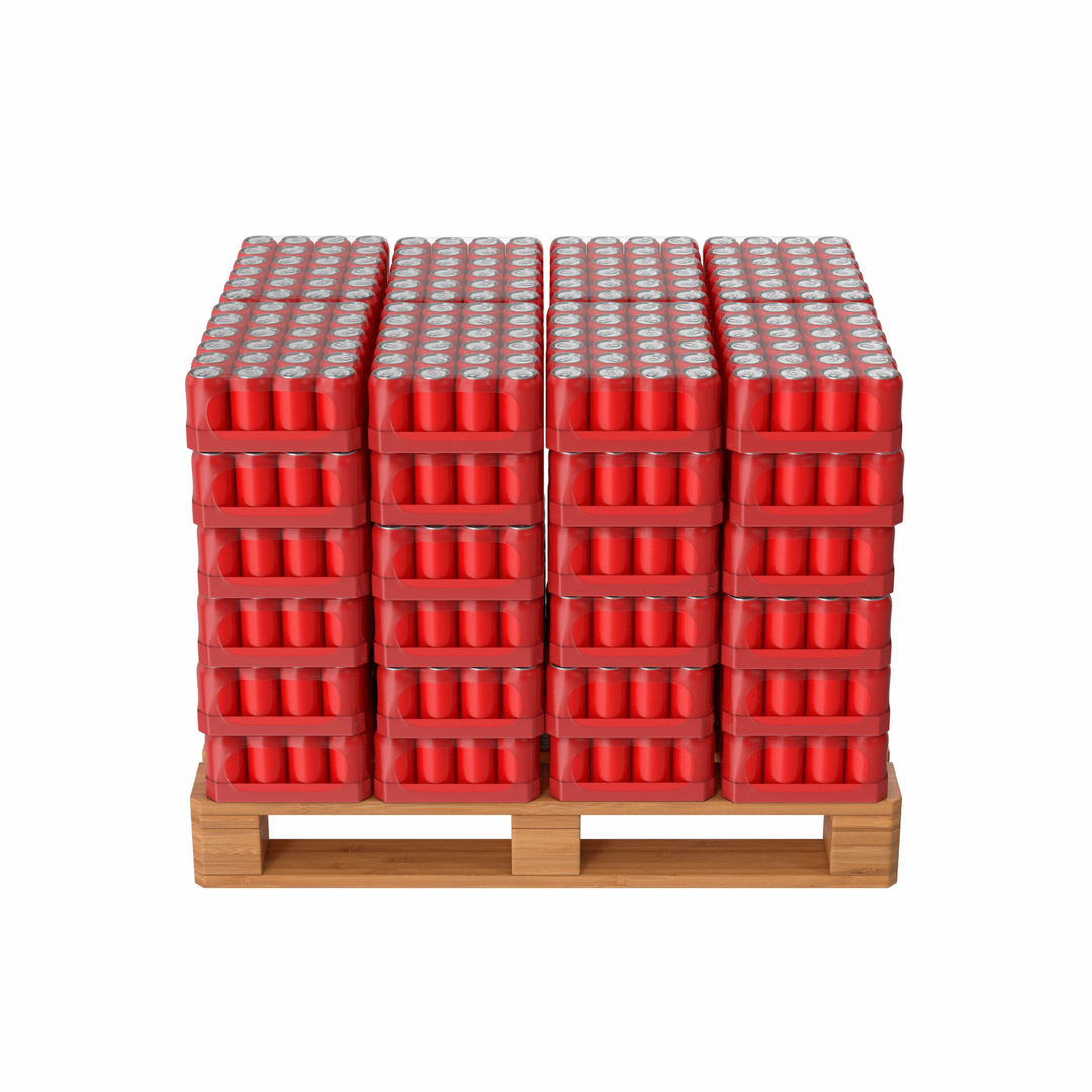 Red Soda Can Packs On Pallet 3D - TurboSquid 2053667