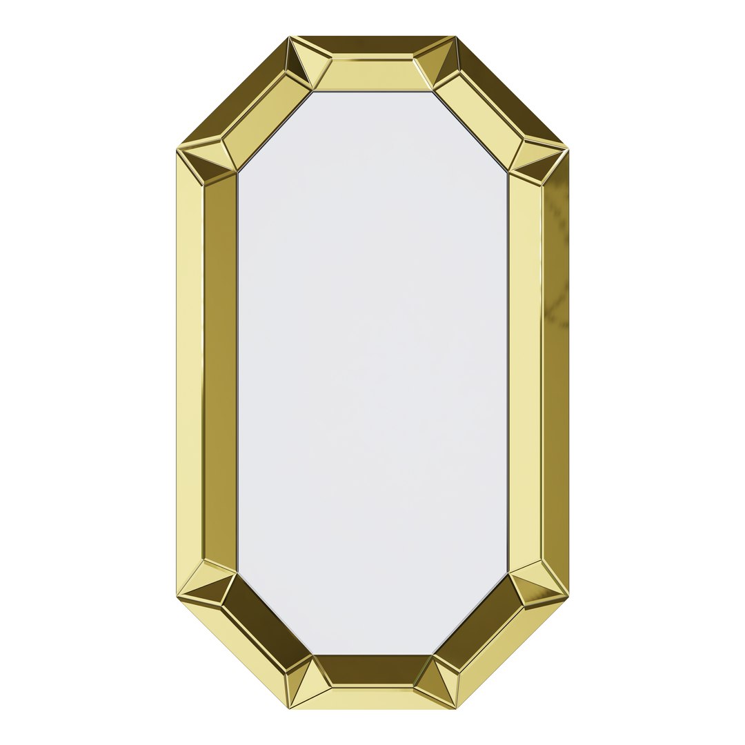 3D Brian Gold Mirror Art - TurboSquid 2405540