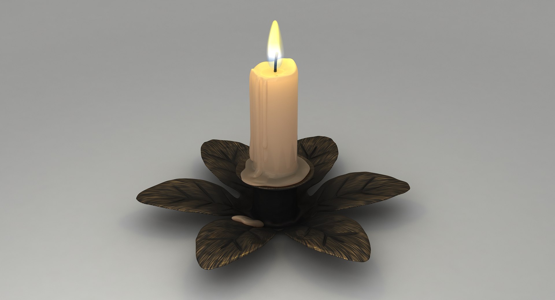 3d Model Candle Flame Light