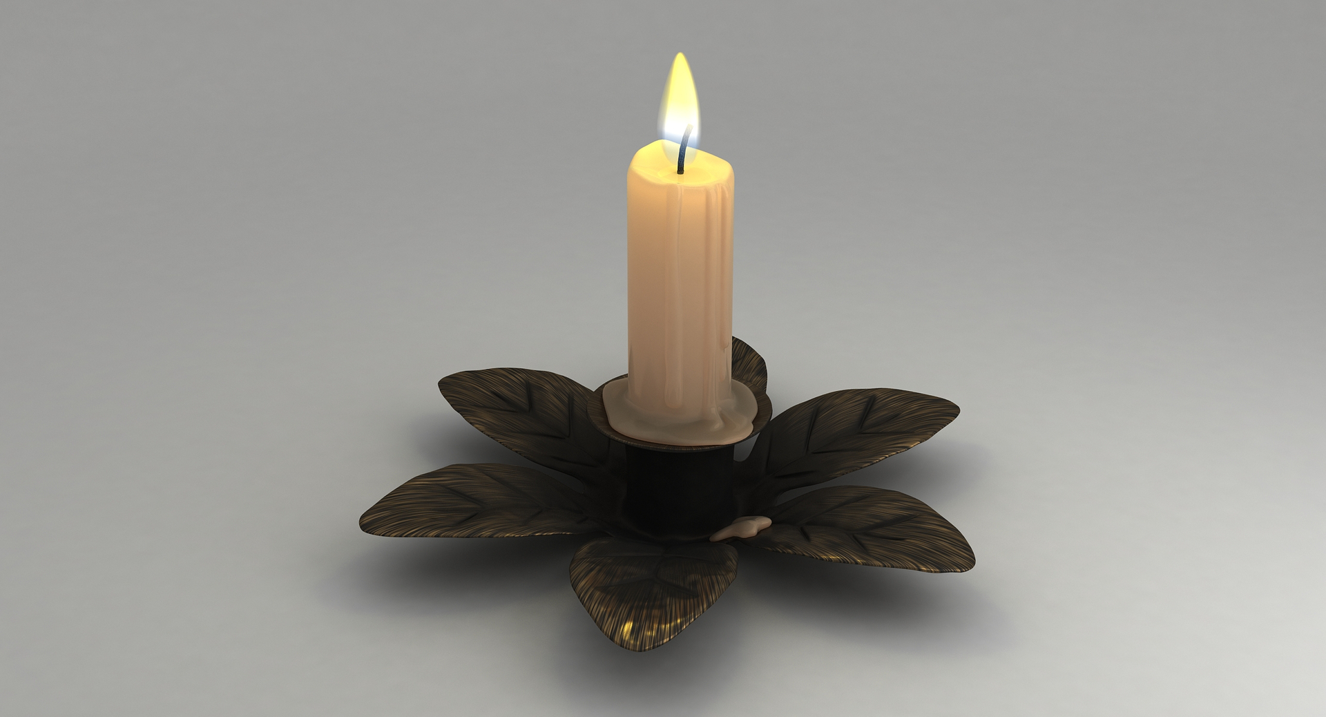 3d Model Candle Flame Light