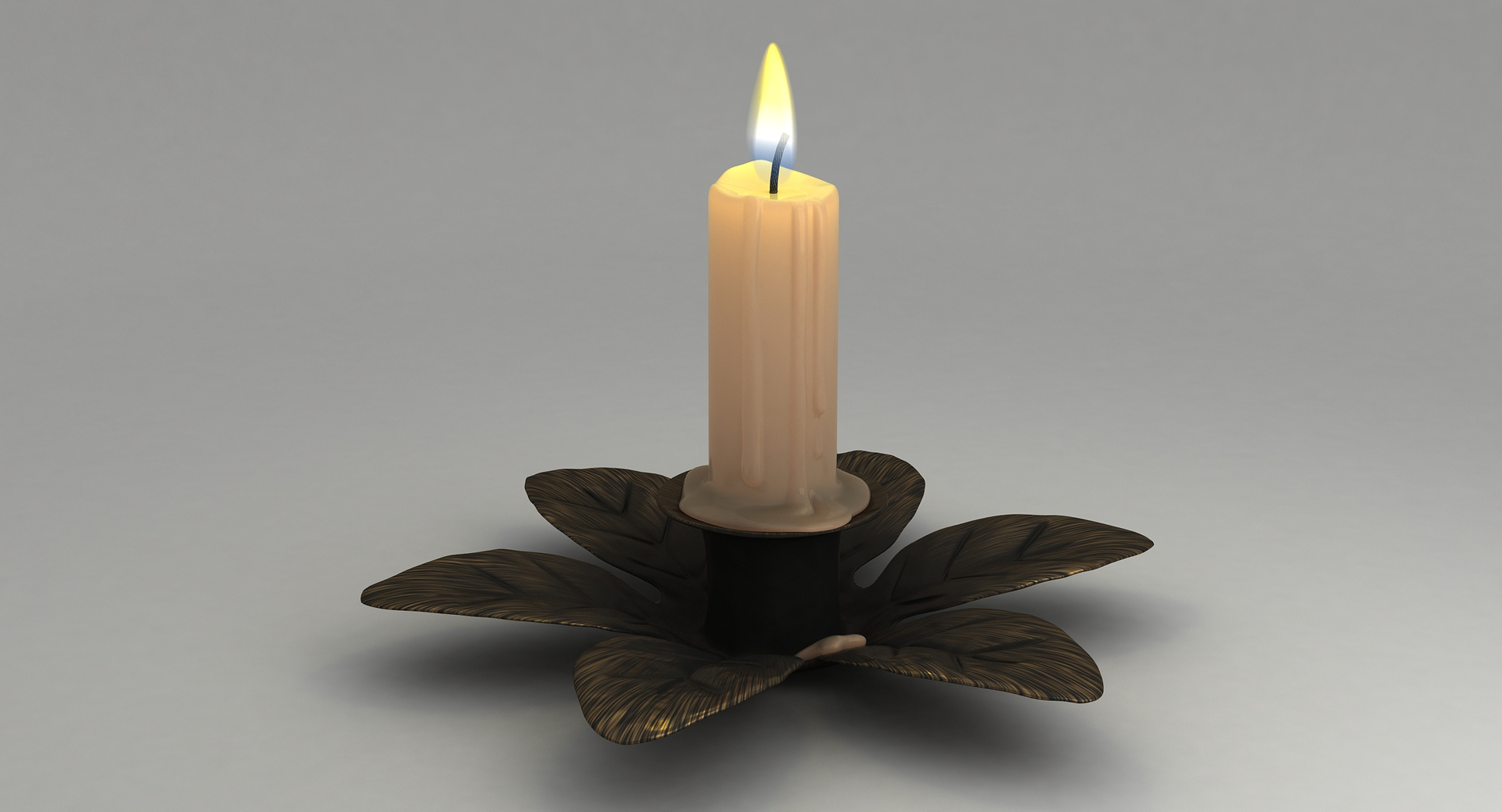 3d Model Candle Flame Light