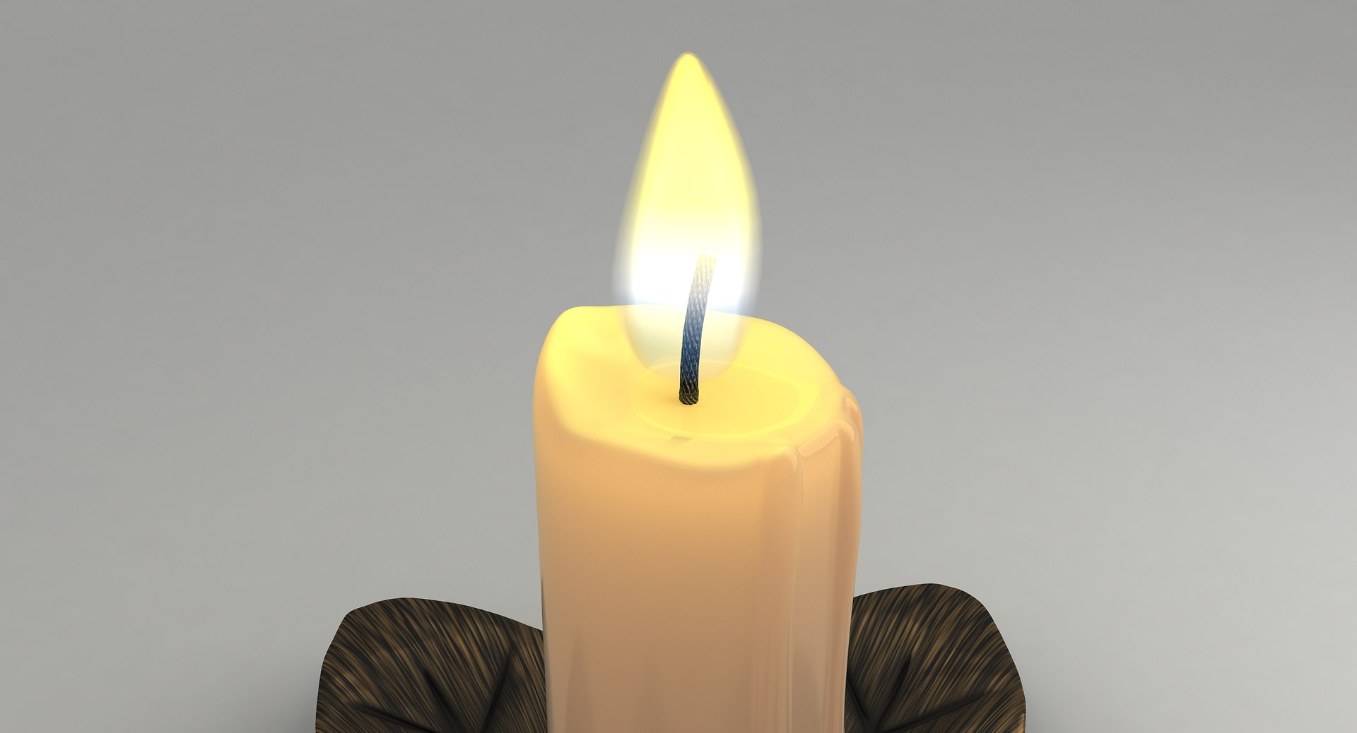 3d Model Candle Flame Light