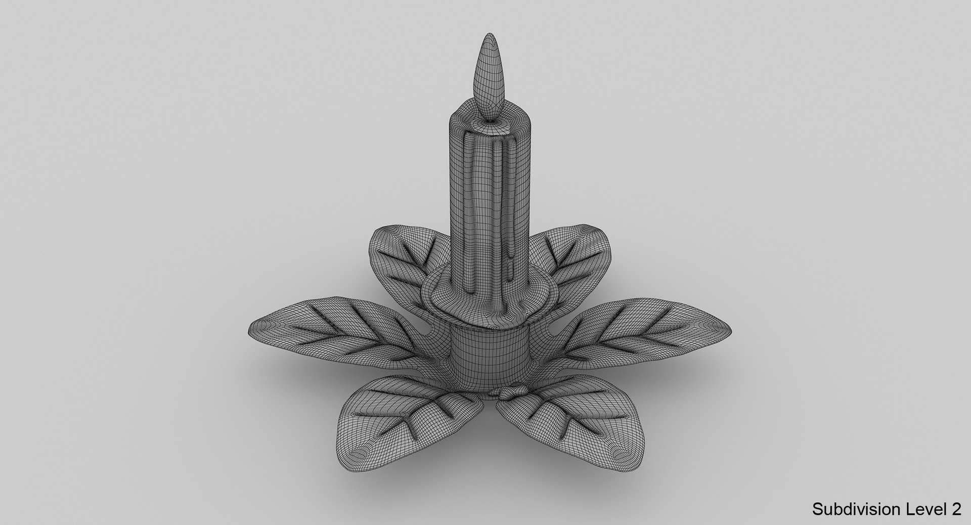 3d Model Candle Flame Light