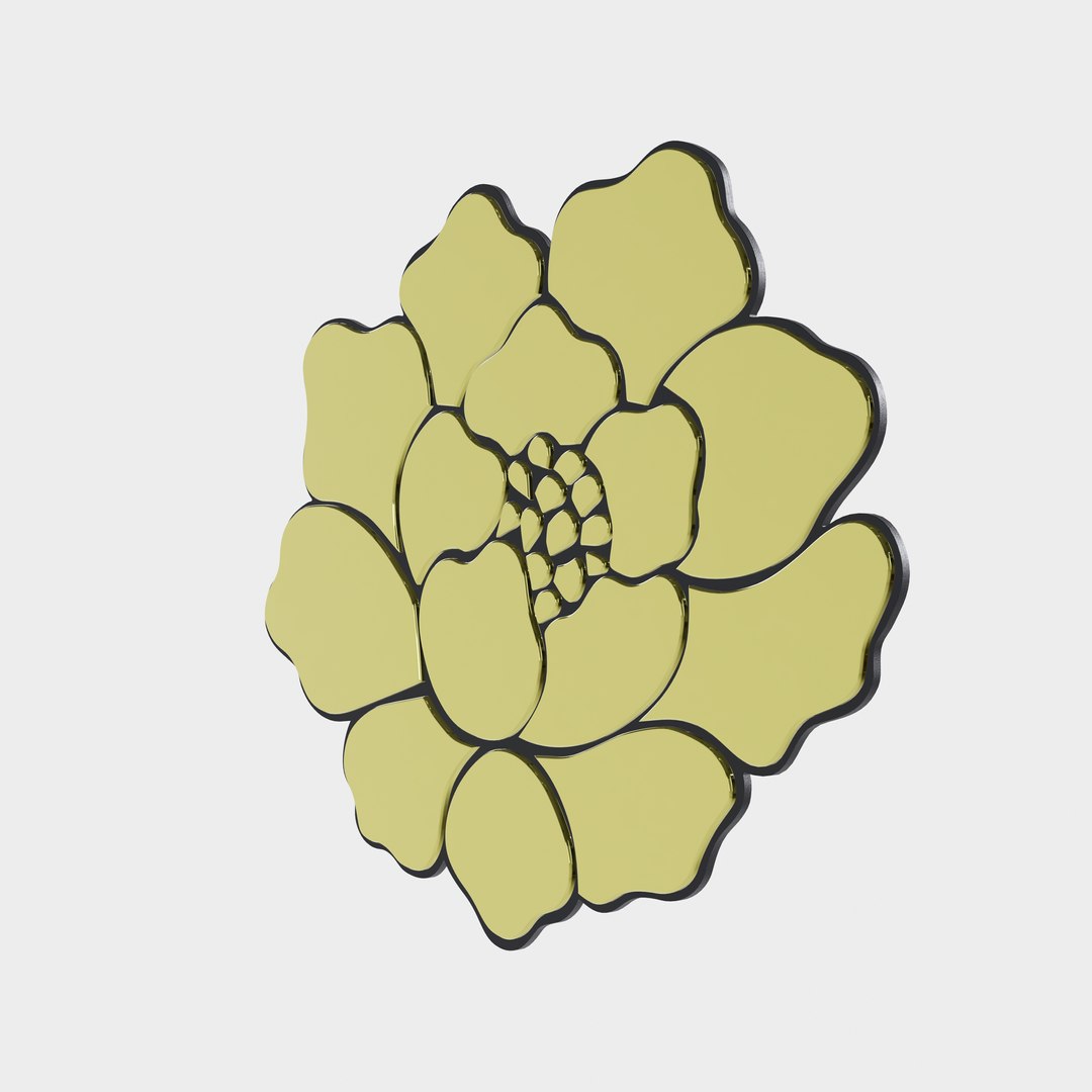 Gold Rose Navado Miror Art Model - TurboSquid 2337293