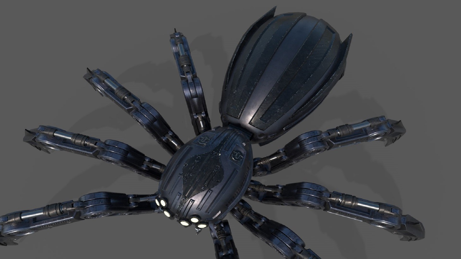 Sci-Fi Spider Metal PBR Low-poly Game Ready 3D Model Low-poly 3D Model ...
