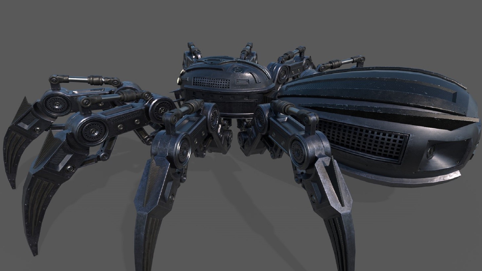 Sci-Fi Spider Metal PBR Low-poly Game Ready 3D Model Low-poly 3D Model ...