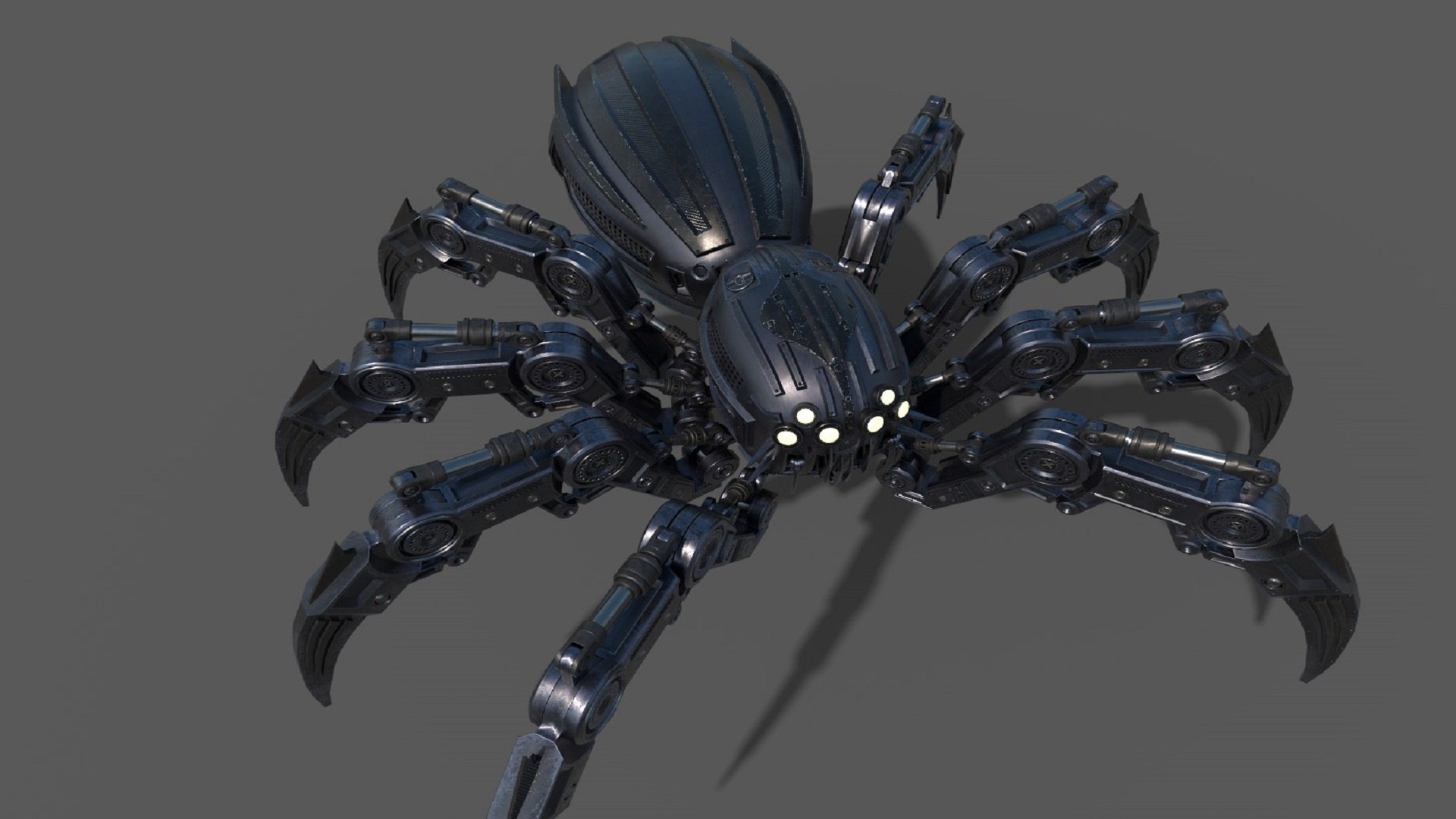 Sci-Fi Spider Metal PBR Low-poly Game Ready 3D Model Low-poly 3D Model ...