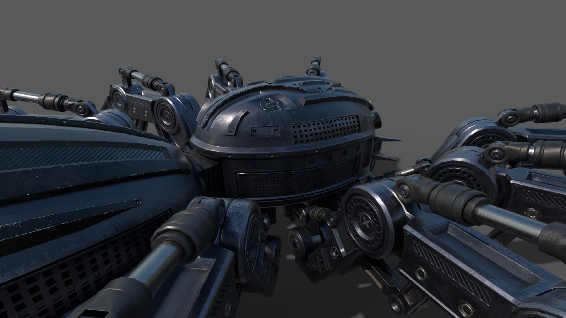 Sci-Fi Spider Metal PBR Low-poly Game Ready 3D Model Low-poly 3D Model ...